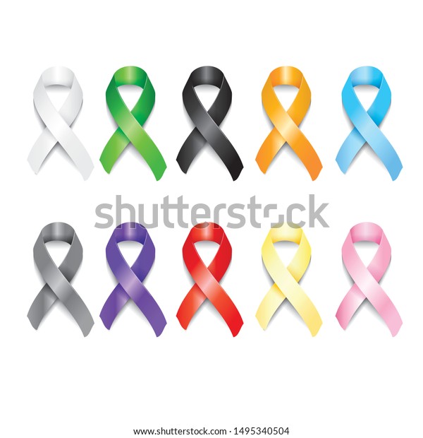 Realistic Vector Cancer Different Colors Breast Stock Vector (Royalty ...