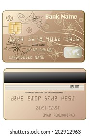 Realistic Vector Credit Card Two Sides Stock Vector (Royalty Free ...