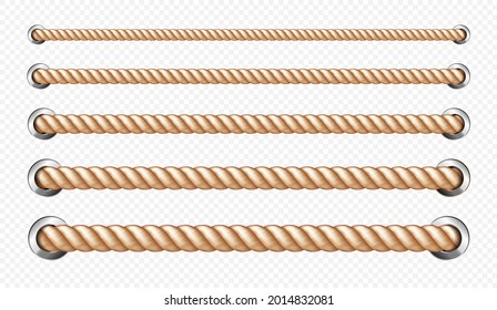 Realistic Vector Fiber Ropes Set Isolated Stock Vector (Royalty Free ...