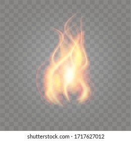 Realistic Vector Fire On Transparent Background Stock Vector (Royalty ...