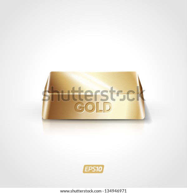 Realistic Vector Gold Bar Stock Vector (Royalty Free) 134946971