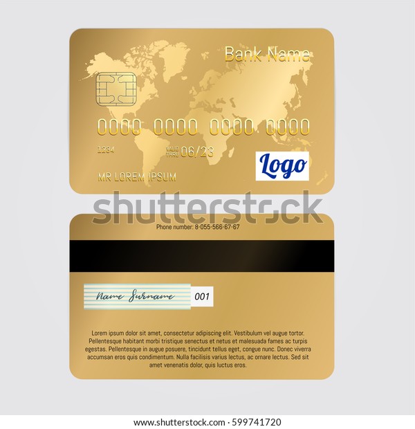 Realistic Vector Golden Banking Card Two: stockvector (rechtenvrij ...