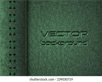 Realistic Vector Green Leather Diary Texture Stock Vector (Royalty Free ...