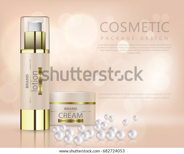 Realistic Vector Illustration Advertisement Organic Cosmetic Stock ...