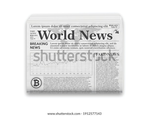 Realistic Vector Illustration Black White Newspaper Stock Vector ...