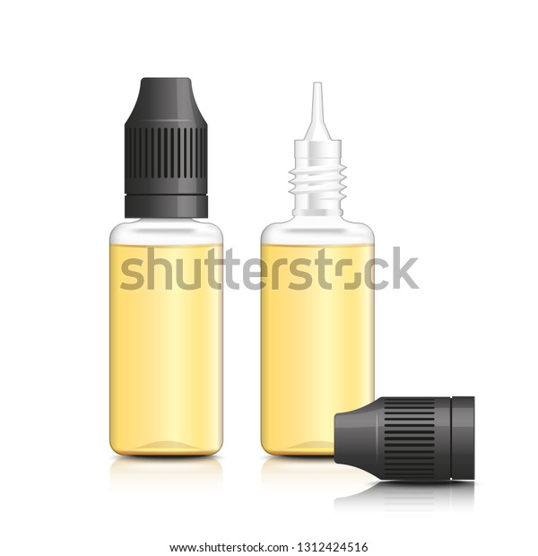 Realistic Vector Illustration Bottles Eliquid Vaping Stock Vector ...
