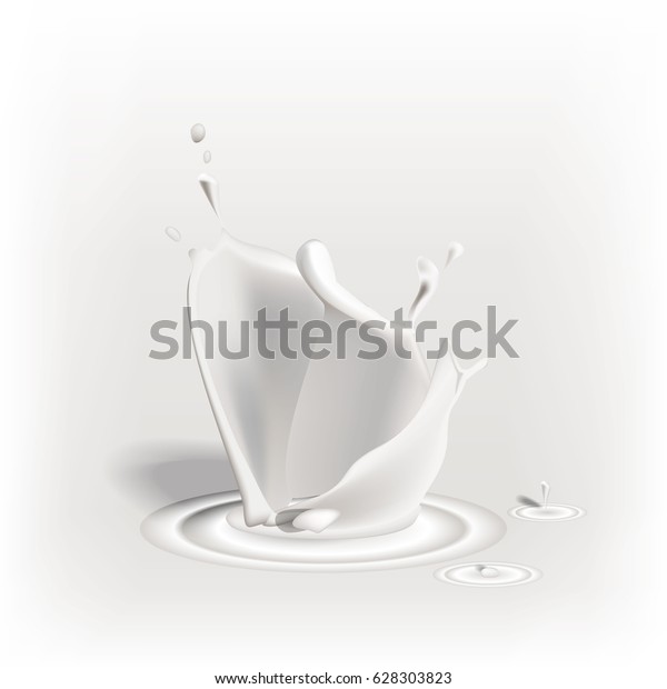 Realistic Vector Vector Illustration Milk Splash Stock Vector (Royalty ...