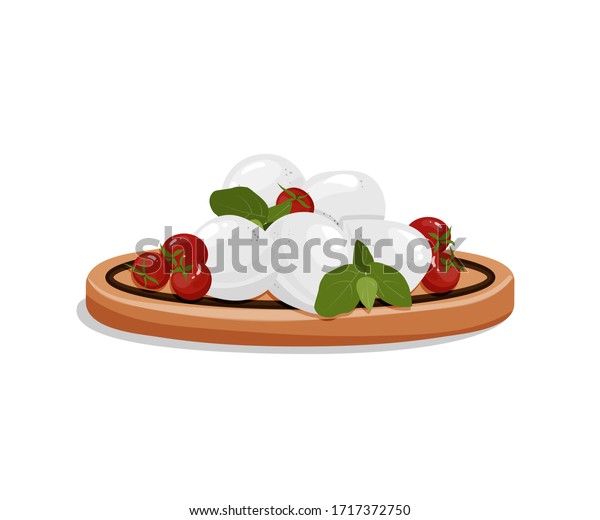 Realistic Vector Illustration Mozzarella Cheese Cherry Stock Vector ...