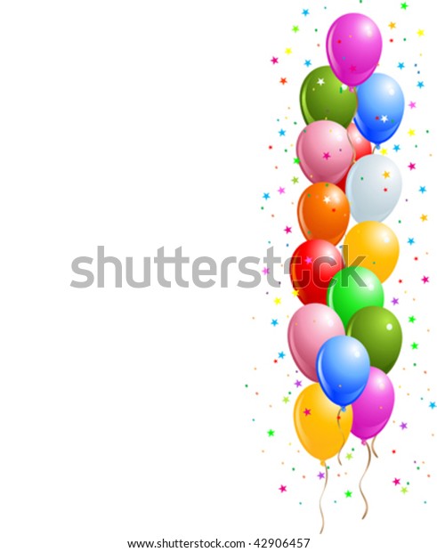 Realistic Vector Illustration Shiny Balloons Border Stock Vector