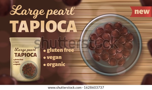 Realistic Vector Illustration Showing Brown Tapioca Stock Vector ...