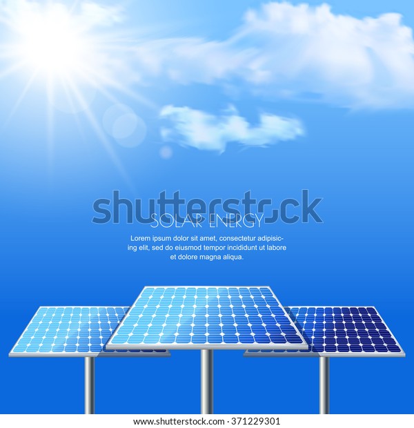 Realistic Vector Illustration Solar Batteries On Stock Vector (Royalty ...