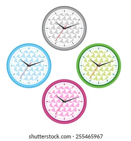 Cute Wall Clocks Time Background Seamless Stock Vector (Royalty Free ...