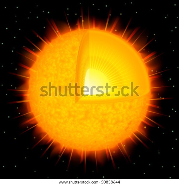 Realistic Vector Illustration Yellow Star Sun Stock Vector (Royalty ...