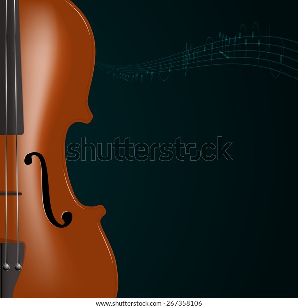 Realistic Vector Image Violin Staff Notation Stock Vector (Royalty Free ...