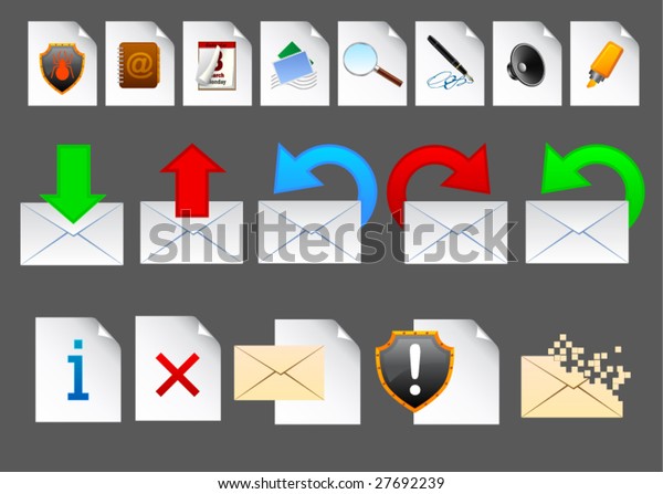 Realistic Vector Mail Icons 3 Stock Vector (Royalty Free) 27692239 ...