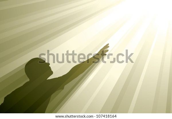 Realistic Vector Silhouette Man Reaching Toward Stock Vector (Royalty ...
