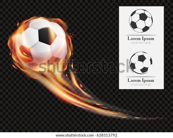 Realistic Vector Soccer Ball On Fire Stock Vector (Royalty Free ...