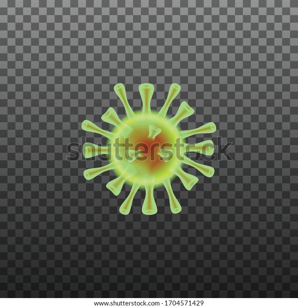 Realistic Virus Microbe On Transparent Background Stock Vector (Royalty ...