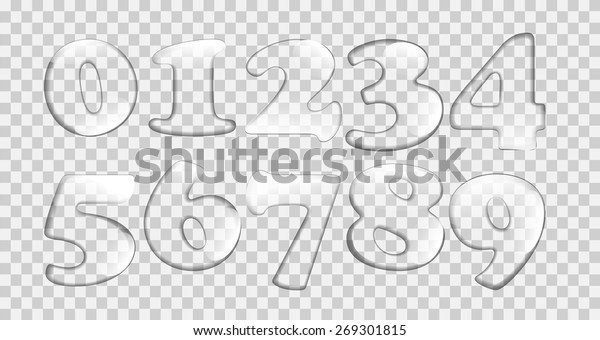 Realistic Water Drops Number Set On Stock Vector (Royalty Free ...