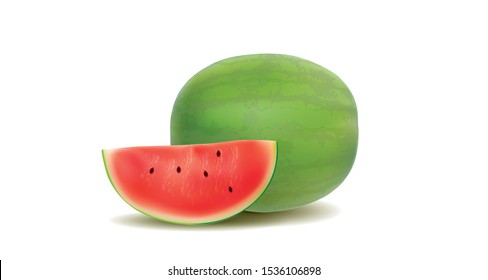 Realistic Watermelon Vector Eps 10 Stock Vector (Royalty Free ...
