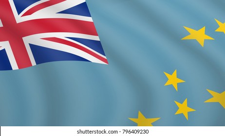 Realistic Waving Flag Tuvalu Current National Stock Vector (Royalty ...