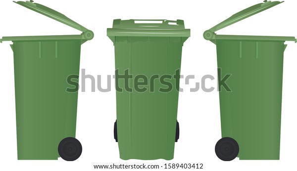 Realistic Wheelie Bin Vector Illustration Purposes Stock Vector ...