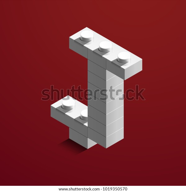 Realistic White 3d Isometric Letter J Stock Vector (Royalty Free ...