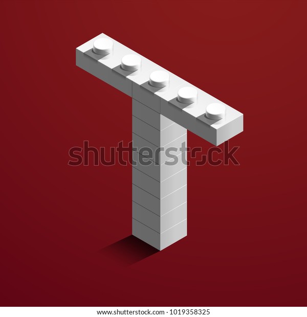 Realistic White 3d Isometric Letter T Stock Vector (Royalty Free ...