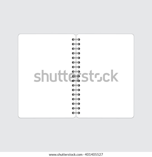 Realistic White Blank Open Notepad Isolated: vector de stock (libre de ...
