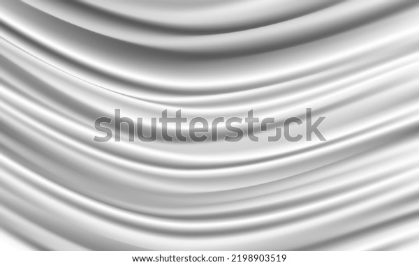 Realistic White Fabric Strips Wave Luxury Stock Vector (Royalty Free ...