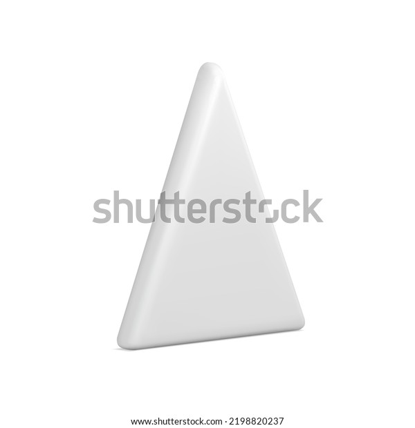 Realistic White Glossy Flat Triangle Pyramid Stock Vector (Royalty Free ...