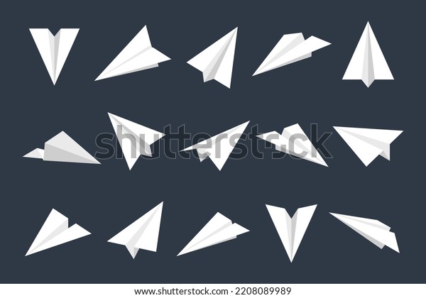 Realistic White Paper Planes Collection Handmade Stock Vector (Royalty ...