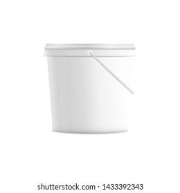 Realistic White Plastic Bucket Side View Stock Vector (Royalty Free ...