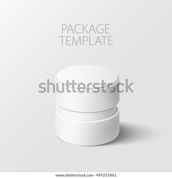 Realistic White Round Package Box Products Stock Vector (Royalty Free ...
