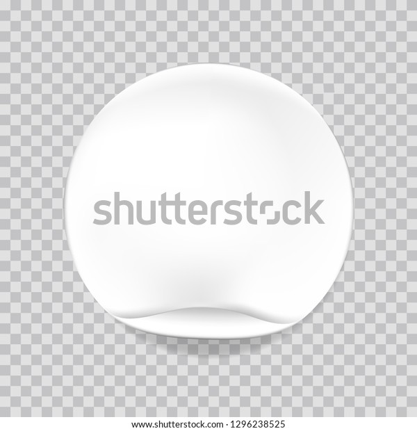 Realistic White Round Sticker Isolated On Stock Vector (Royalty Free ...
