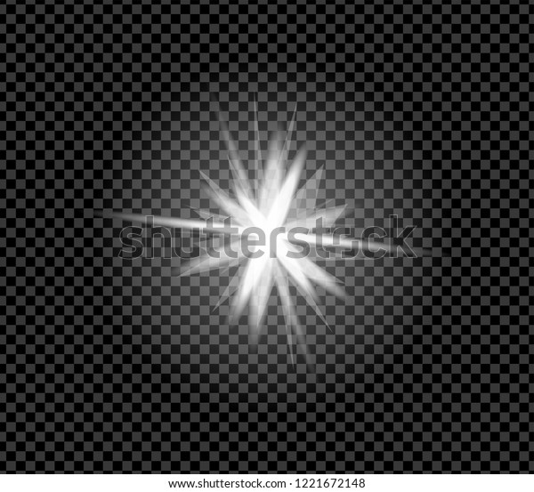 Realistic White Sparkle Effect Isolated On Stock Vector (Royalty Free ...
