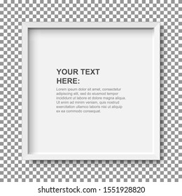 Realistic White Square Picture Frame Isolated Stock Vector (Royalty ...