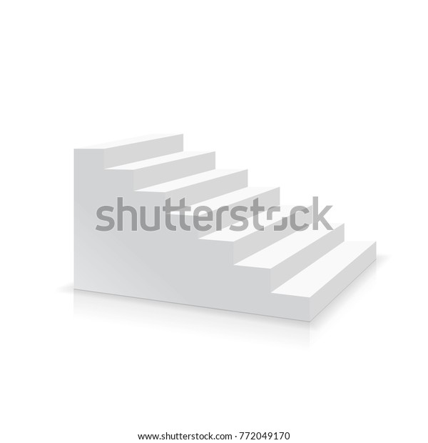 Realistic White Stair Side View Vector Stock Vector (Royalty Free ...