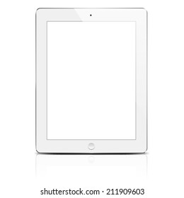 White Tablet Realistic Tablet Mockup Blank: เวกเตอร์สต็อก (ปลอดค่า ...