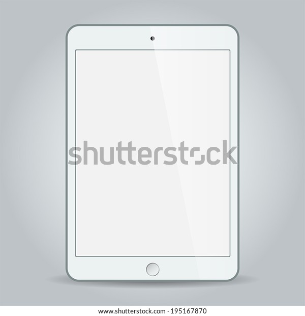 Realistic White Tablet Blank Screen Isolated Stock Vector (Royalty Free ...