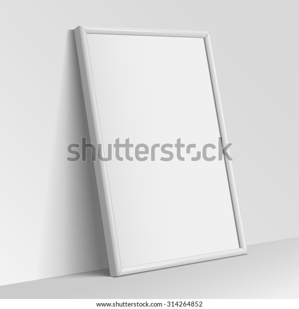 Realistic White Vertical Frame Paintings Photographs Stock Vector ...