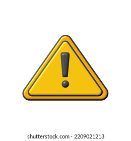 Realistic Yellow Triangle Warning Sign Vector Stock Vector (Royalty ...