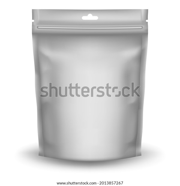 Realistic Zip Package Design Blank Mockup Stock Vector (Royalty Free ...