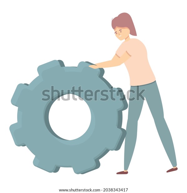 Realization Gear Icon Cartoon Vector Success Stock Vector (Royalty Free ...