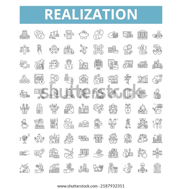 Realization Icons Line Symbols Web Signs Stock Vector (Royalty Free ...