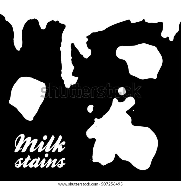 Really Milk Stains Set Silhouettes Isolated Stock Vector (Royalty Free ...