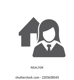 Realtor Icon Vector Style Flat Iconic Stock Vector (Royalty Free ...