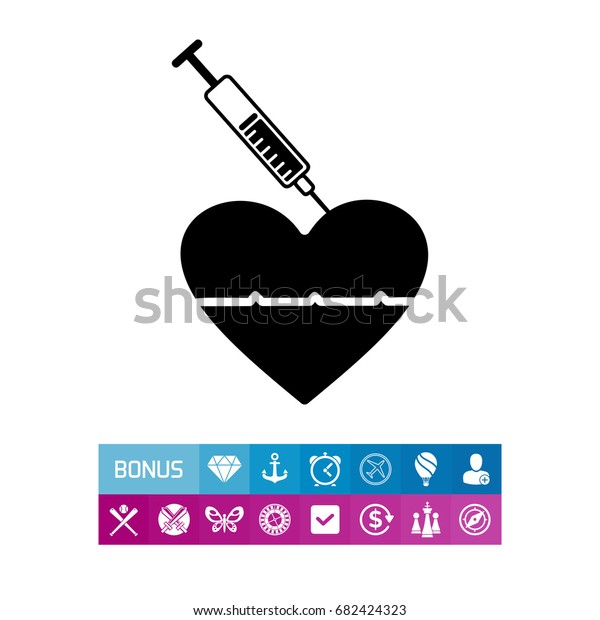 Reanimation Adrenaline Injection Icon Stock Vector (Royalty Free) 682424323