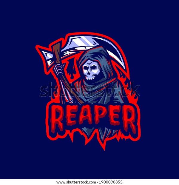 Reaper Mascot Logo Gaming Template Stock Vector (Royalty Free) 1900090855