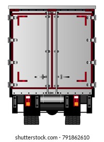 Rear End Large Lorry Over White Stock Vector (Royalty Free) 791862610 ...